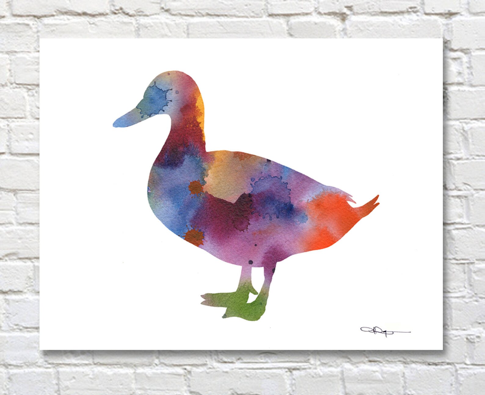 Duck Art Print Abstract Watercolor Painting Wall Decor - Etsy