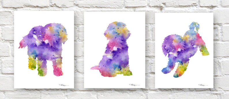 Cockapoo Art Prints Set of 3 Triptic Watercolor Paintings | Etsy