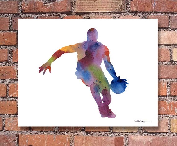Basketball Art Print Abstract Watercolor Painting Wall | Etsy
