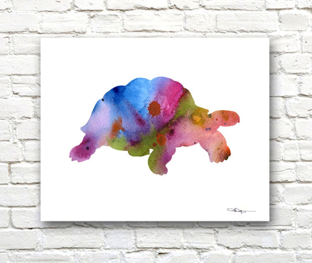 Tortoise Art Print Abstract Watercolor Painting Wall Decor - Etsy