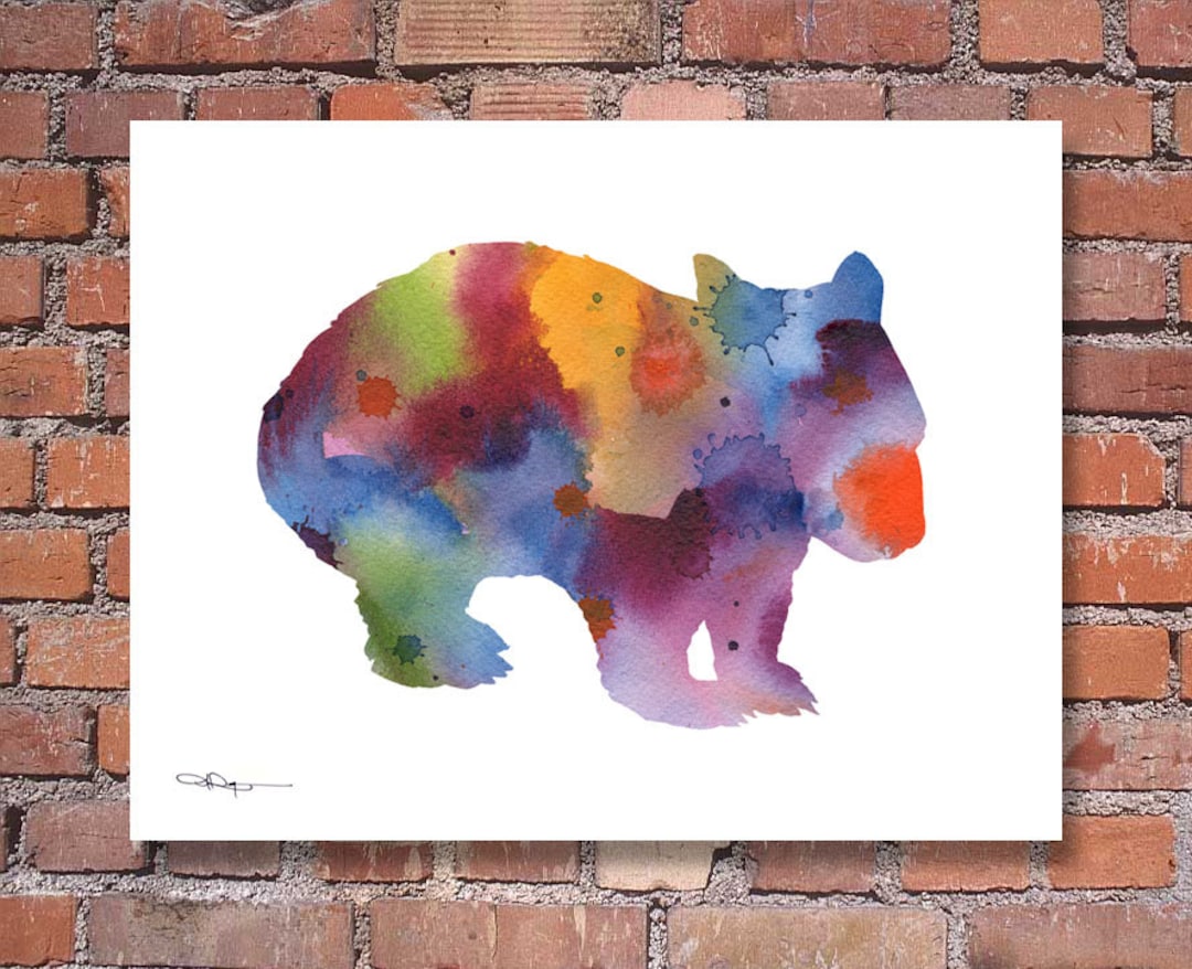 Wombat Art Print Abstract Watercolor Painting Wall Decor - Etsy