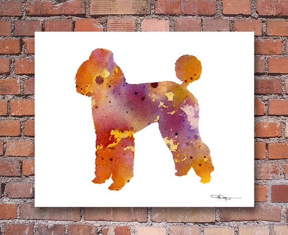 Poodle Art Print Abstract Watercolor Painting Wall Decor | Etsy