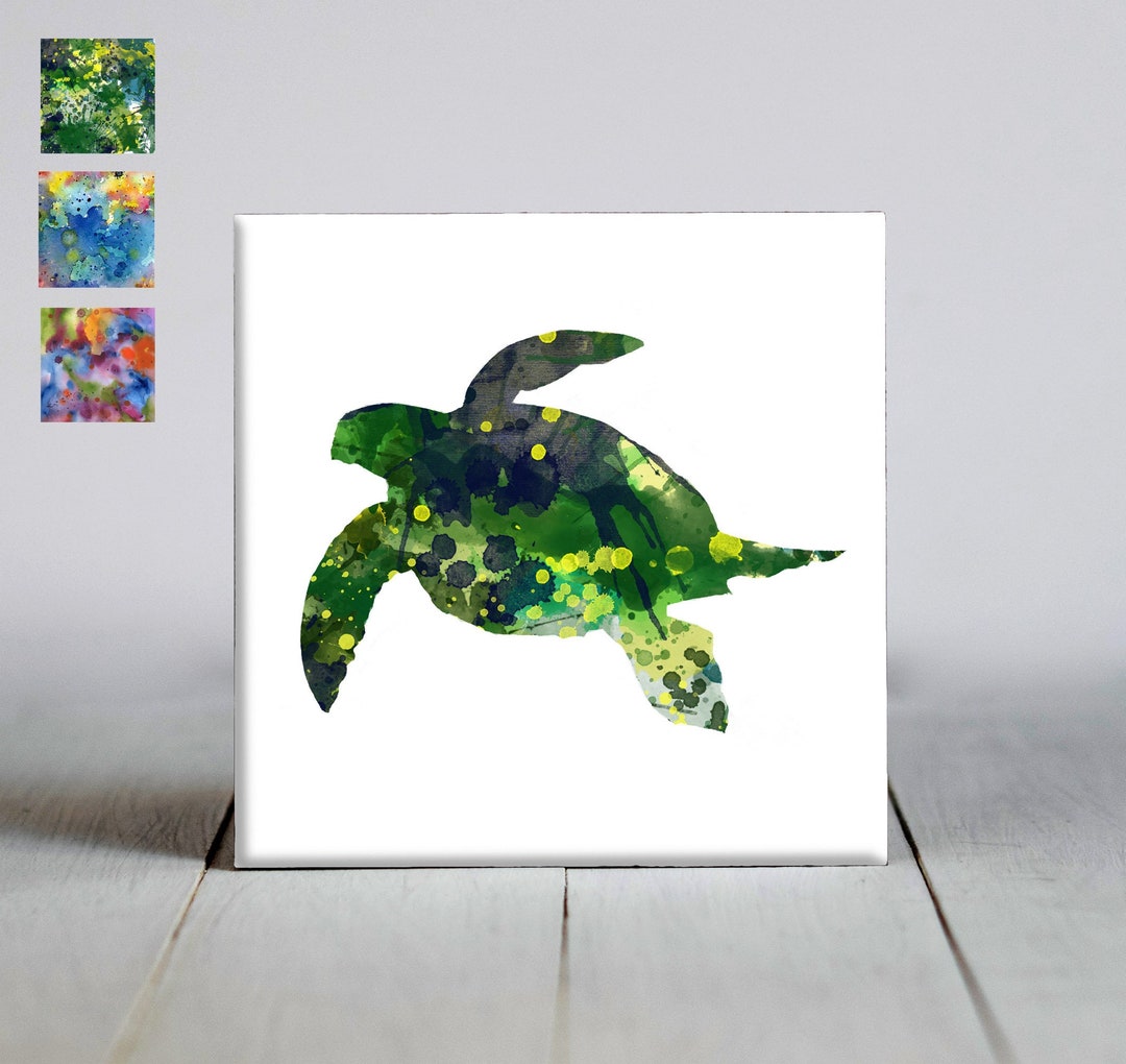 Sea Turtle Ceramic Tile - Sea Turtle Decorative Tile - Turtle Lover ...