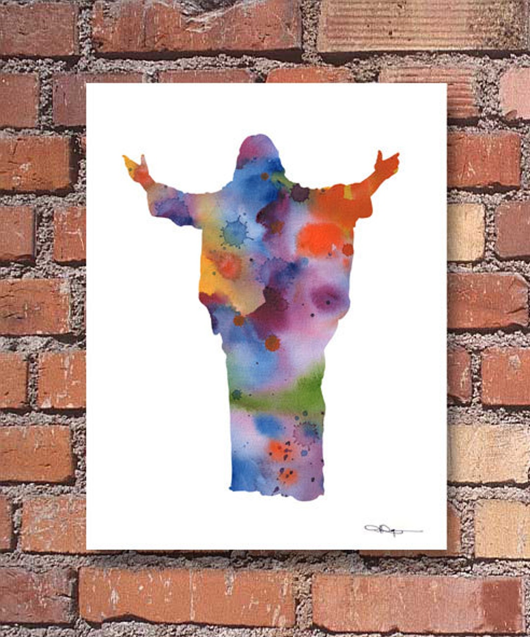 Jesus Art Print Abstract Watercolor Painting Spiritual Wall Decor - Etsy
