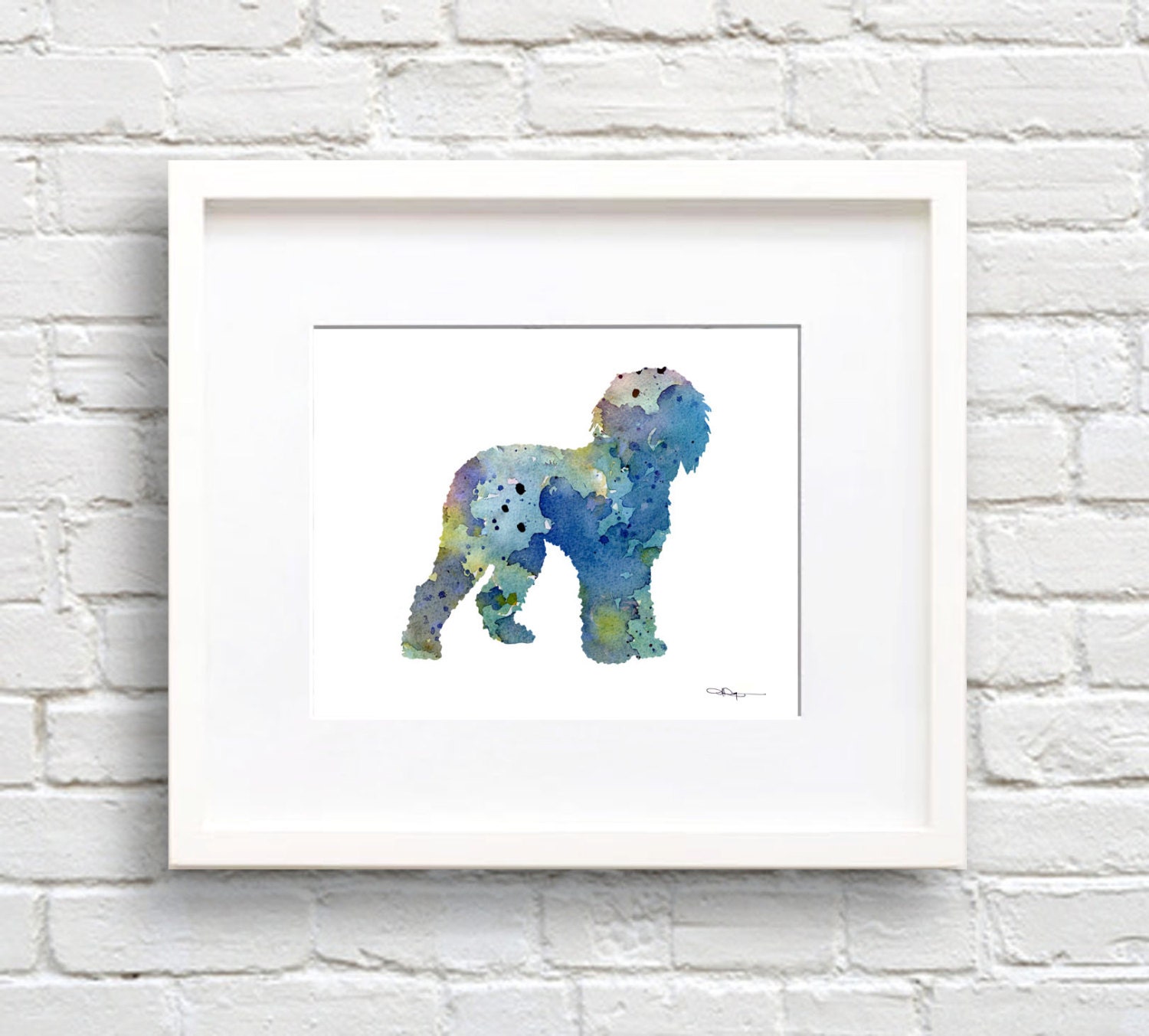 Labradoodle Blue Labradoodle Art Print Abstract Watercolor - Etsy