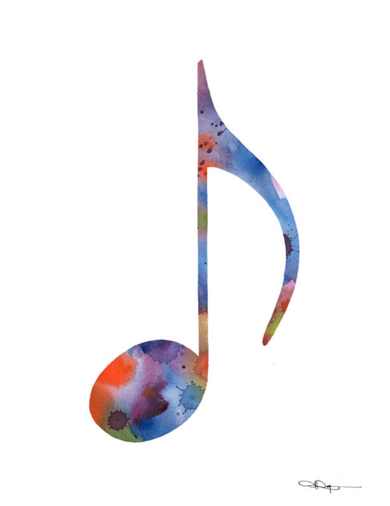 Musical Note Art Print Abstract Watercolor Painting Music - Etsy