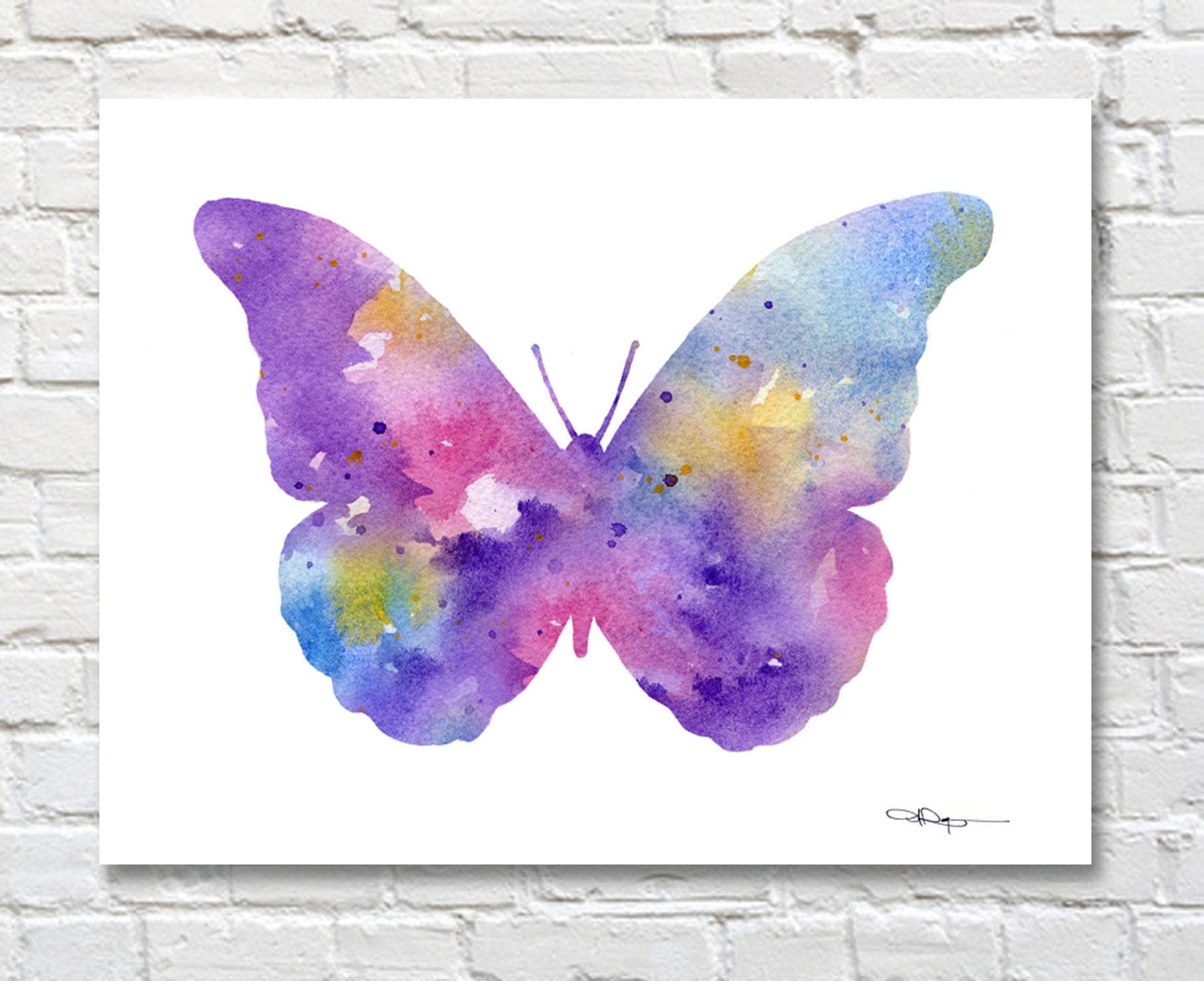 Butterfly Art Print Abstract Watercolor Painting Wall | Etsy