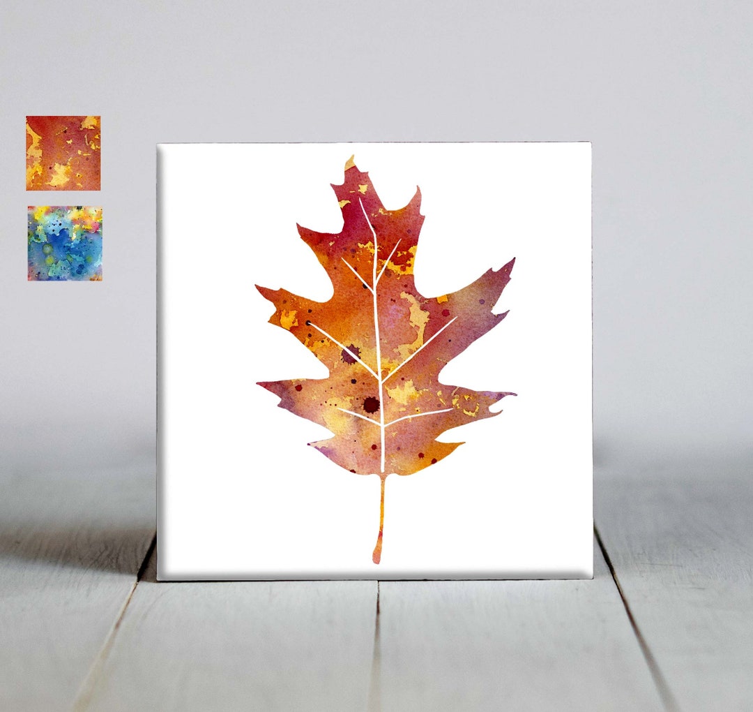 Oak Leaf Ceramic Tile Oak Leaf Decorative Tile Ceramic Tile Tree Lover ...
