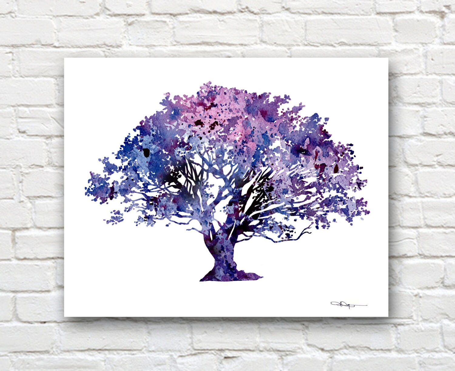 Oak Tree Art Print Abstract Watercolor Painting Wall Decor - Etsy