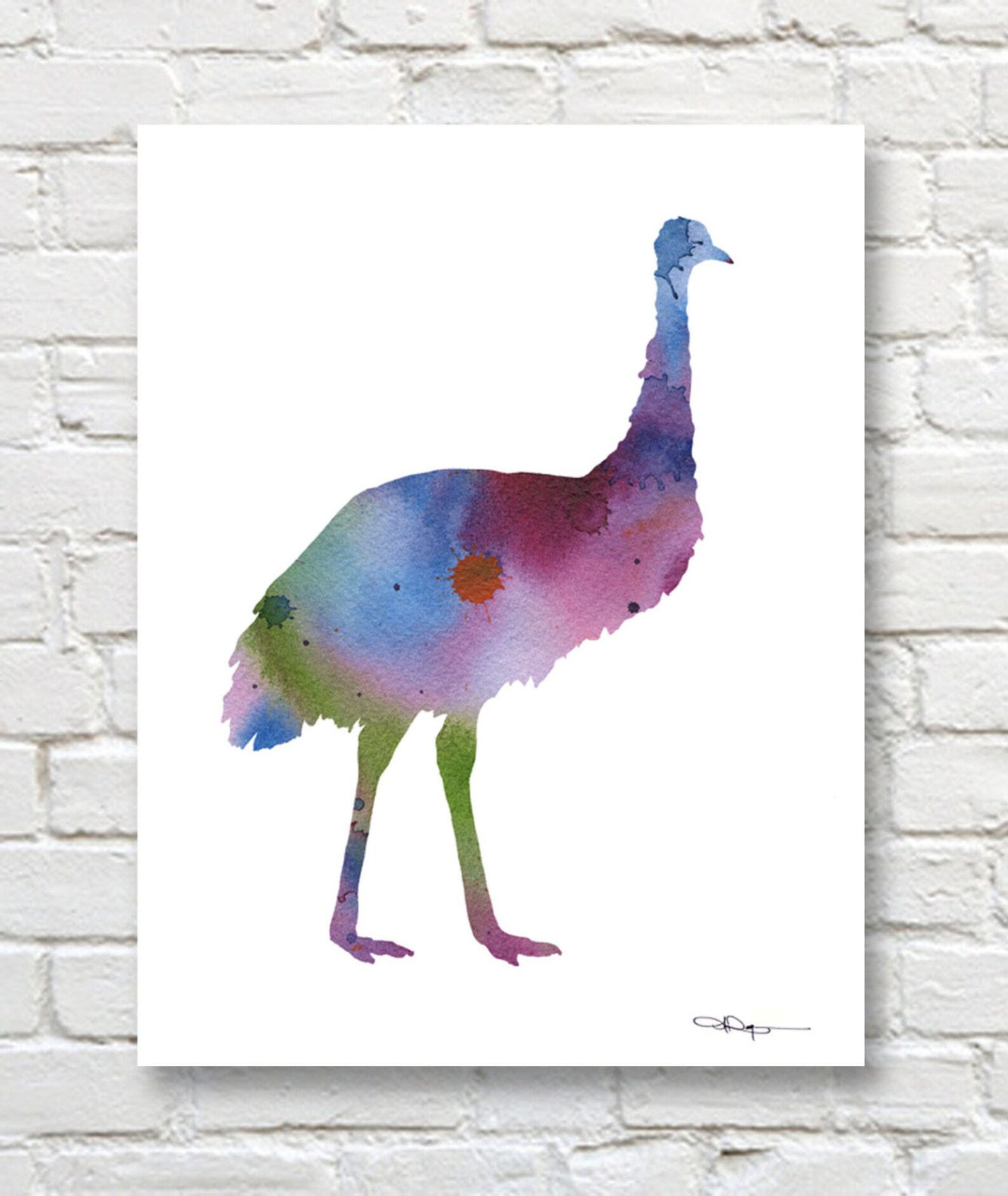 Emu Art Print Abstract Watercolor Painting Wall Decor - Etsy