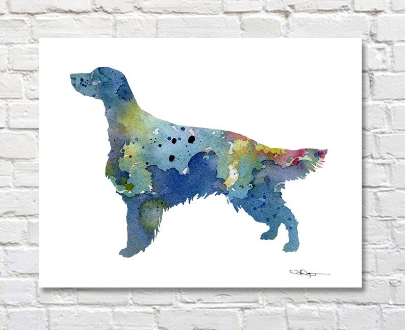 Irish Setter Art Print Abstract Watercolor Painting Wall - Etsy