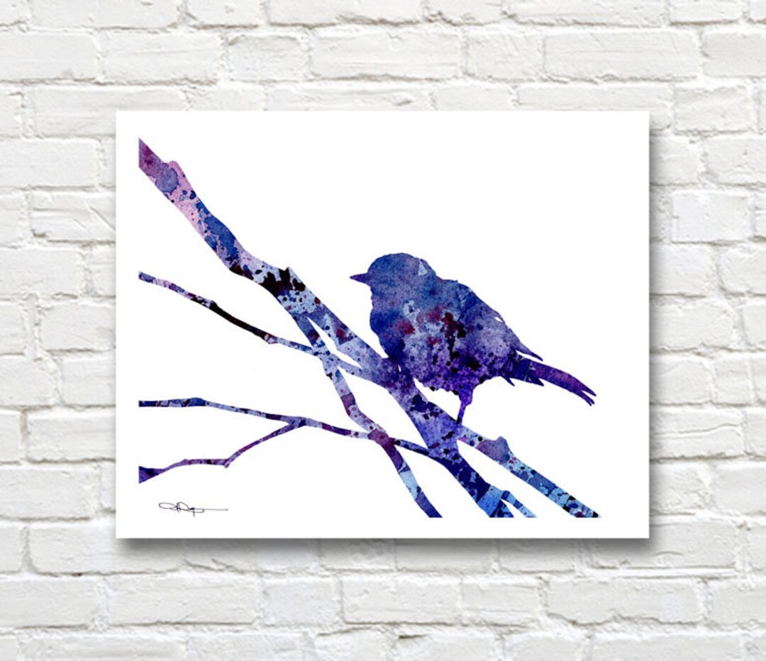 Bird Art Print Abstract Watercolor Painting Wall Decor - Etsy
