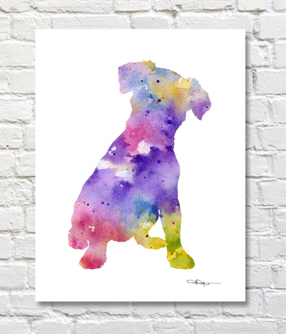 Jack Russell Terrier Art Print Abstract Watercolor Painting | Etsy
