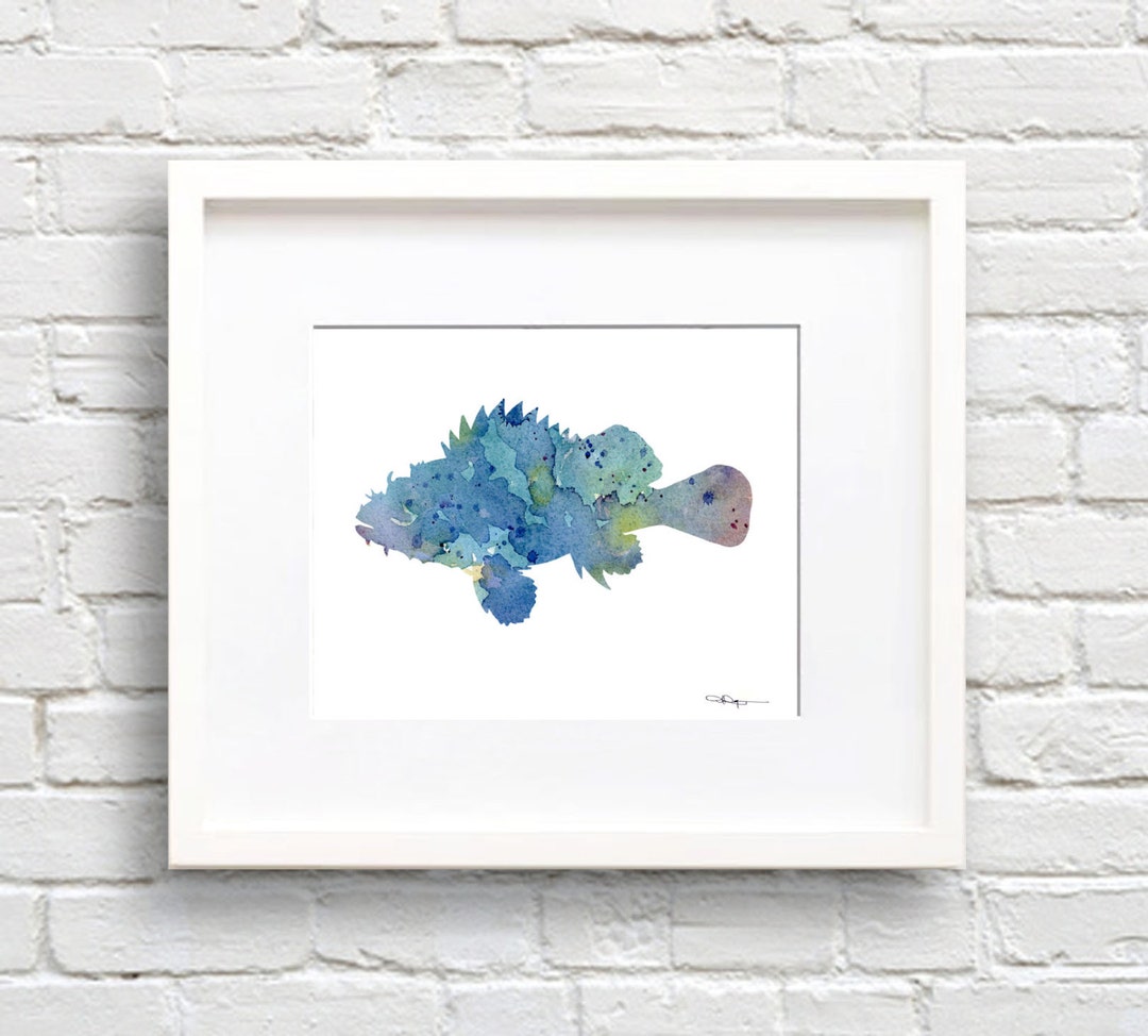 Cod Fish Art Print Abstract Kitchen Watercolor Painting Wall Decor - Etsy