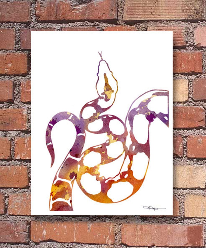 Boa Constrictor Art Print Abstract Watercolor Painting - Etsy