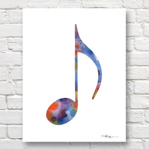 Musical Note Art Print Abstract Watercolor Painting Music Wall Decor - Etsy