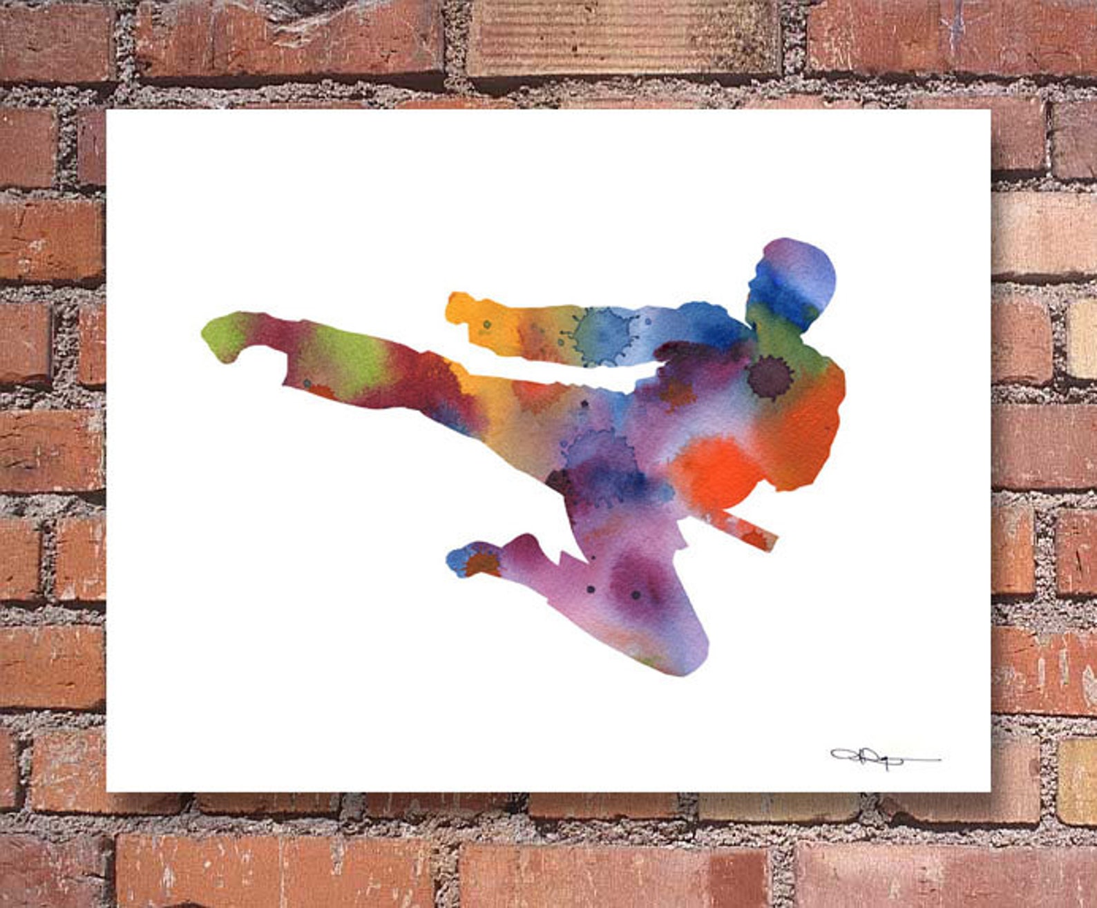 Karate Art Print Abstract Watercolor Painting Wall Decor - Etsy