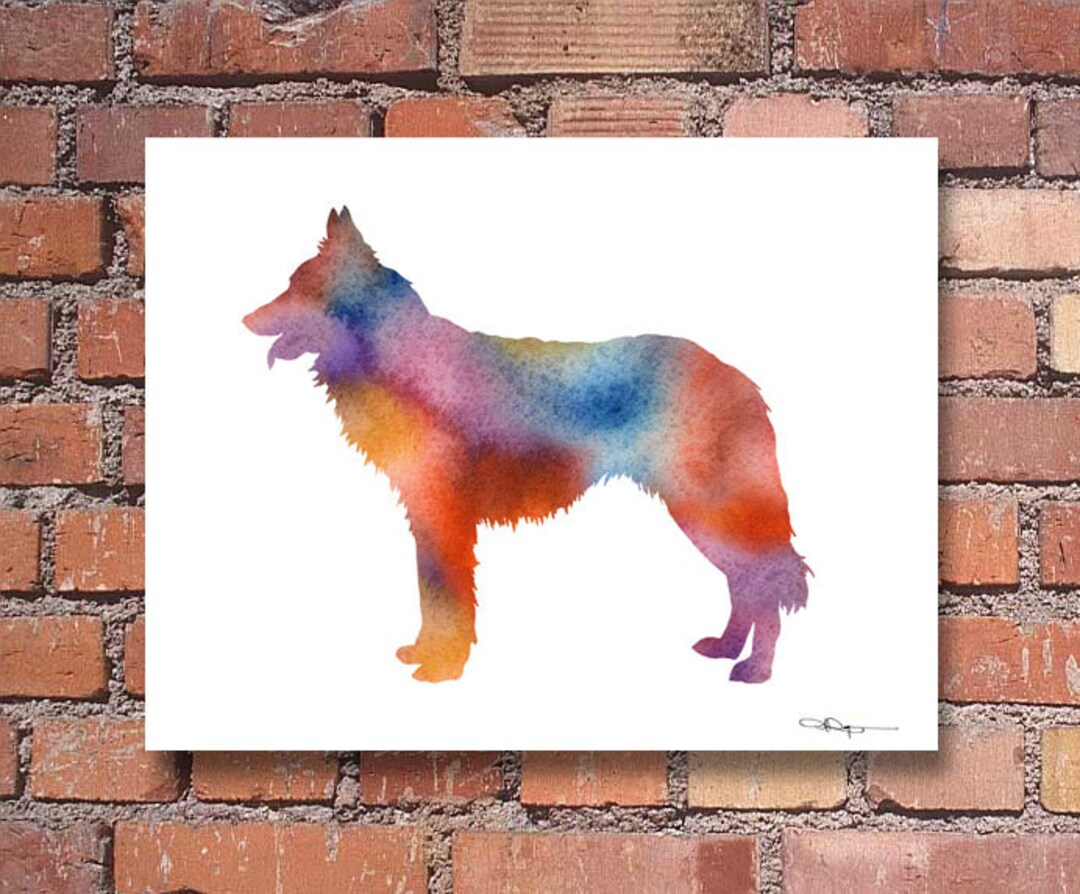 Dutch Shepherd Art Print Abstract Watercolor Painting Dog Wall Decor - Etsy