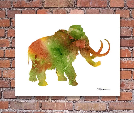 Mammoth Art Print Abstract Watercolor Painting Wall | Etsy