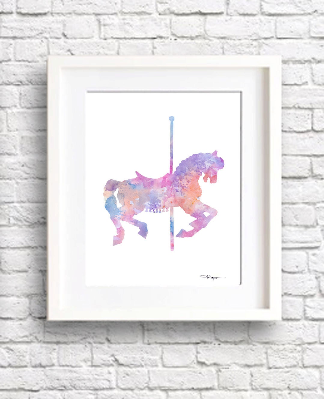 Carousel Horse Art Print Abstract Painting Nursery Room | Etsy