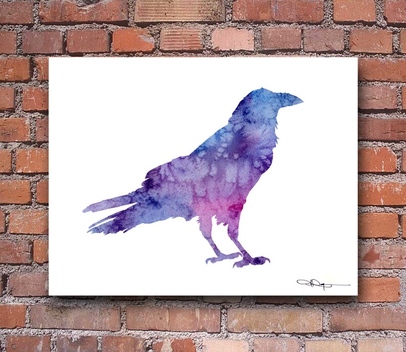 Raven Art Print Abstract Watercolor Painting Wall Decor - Etsy