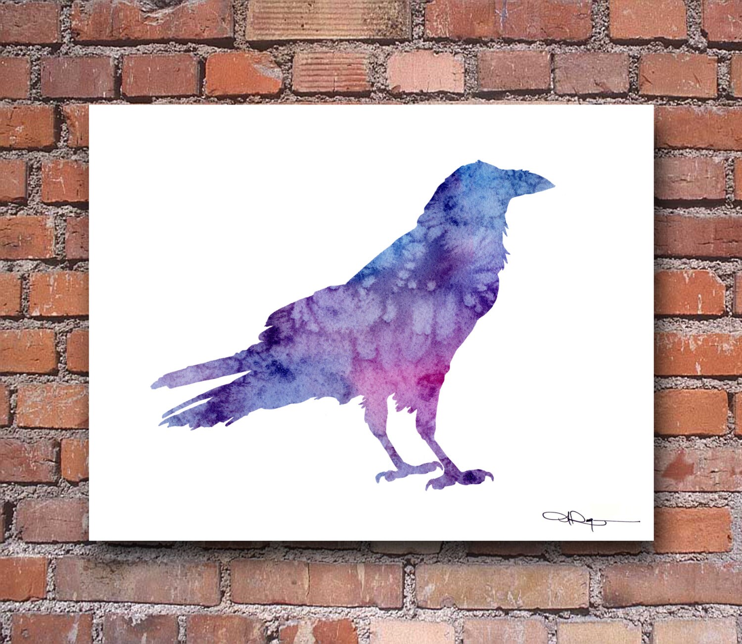 Raven Art Print Abstract Watercolor Painting Wall Decor - Etsy