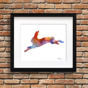 Running Hare Art Print Abstract Rabbit Watercolor Painting Wall Decor ...