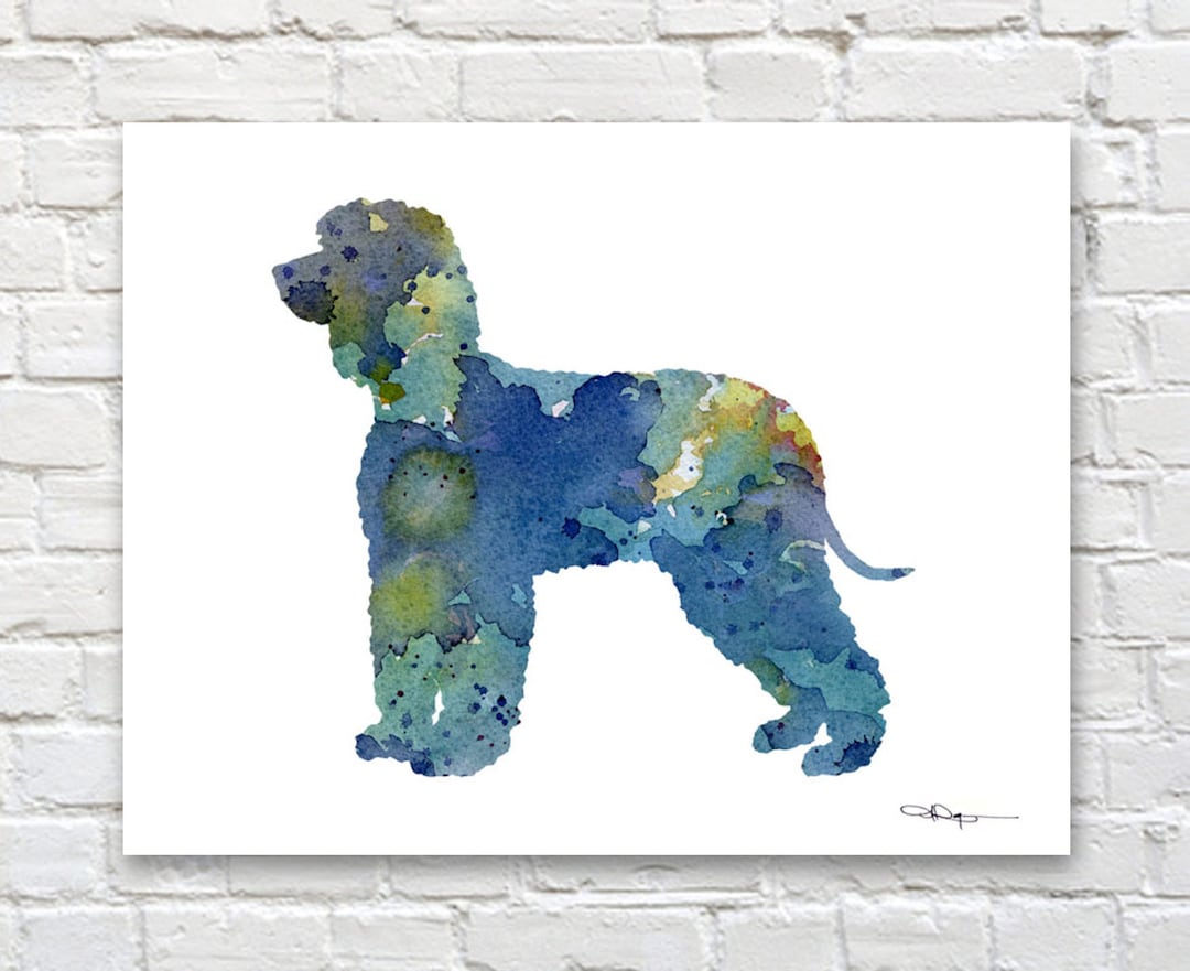 Irish Water Spaniel Art Print Abstract Watercolor Painting Wall Decor ...