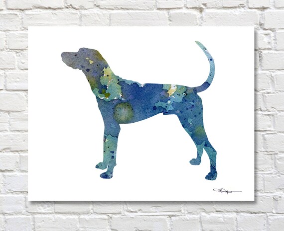 Plott Hound Art Print Abstract Watercolor Painting Wall | Etsy