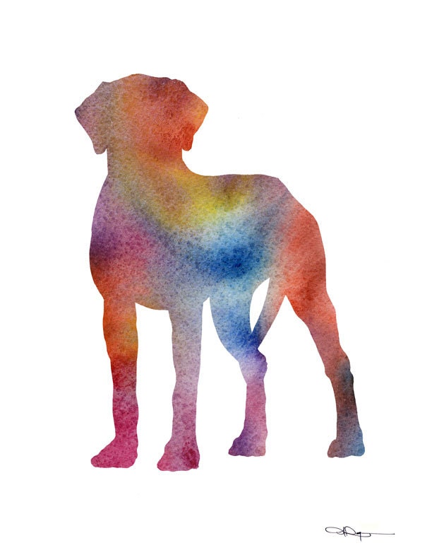 Rhodesian Ridgeback Art Print Abstract Watercolor Painting | Etsy