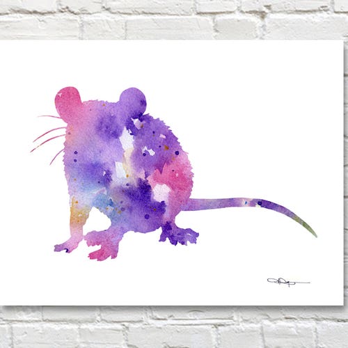 Rat Print Rat Art Watercolor Painting Illustration Home - Etsy