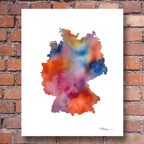 Germany Watercolor Map deutschland Art Print 431 - Etsy