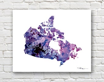 Canada Watercolor Map Art Print 434 - Etsy