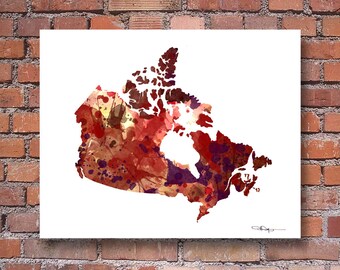 Canada Watercolor Map Art Print 434 - Etsy
