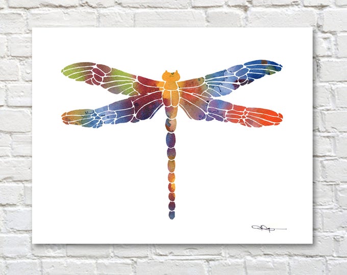 Dragonfly Watercolor Painting, Dragonfly Wall Art, Dragonfly Decor, Watercolor Painting ...
