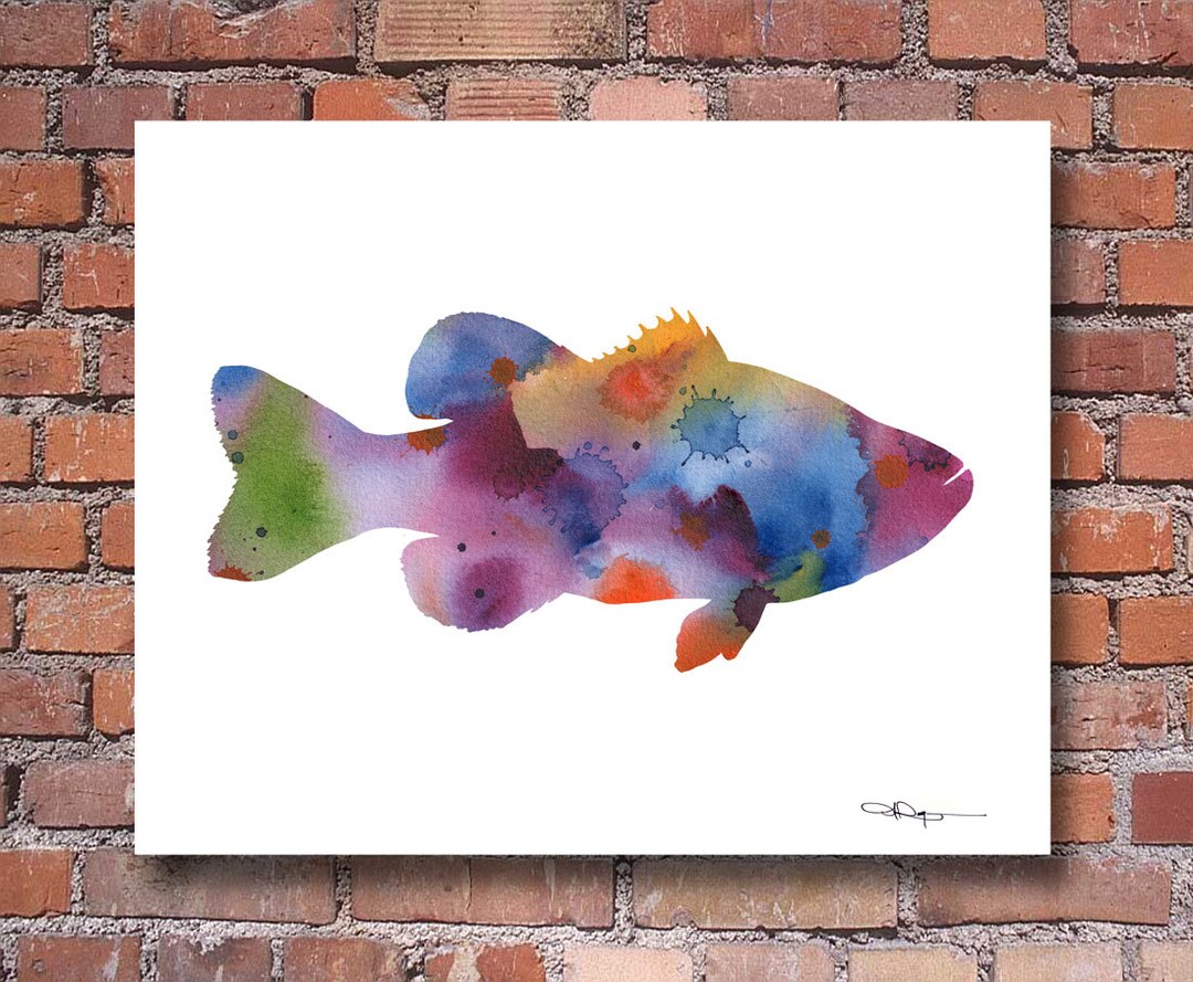 Bass Art Print Abstract Watercolor Painting Wall Decor - Etsy