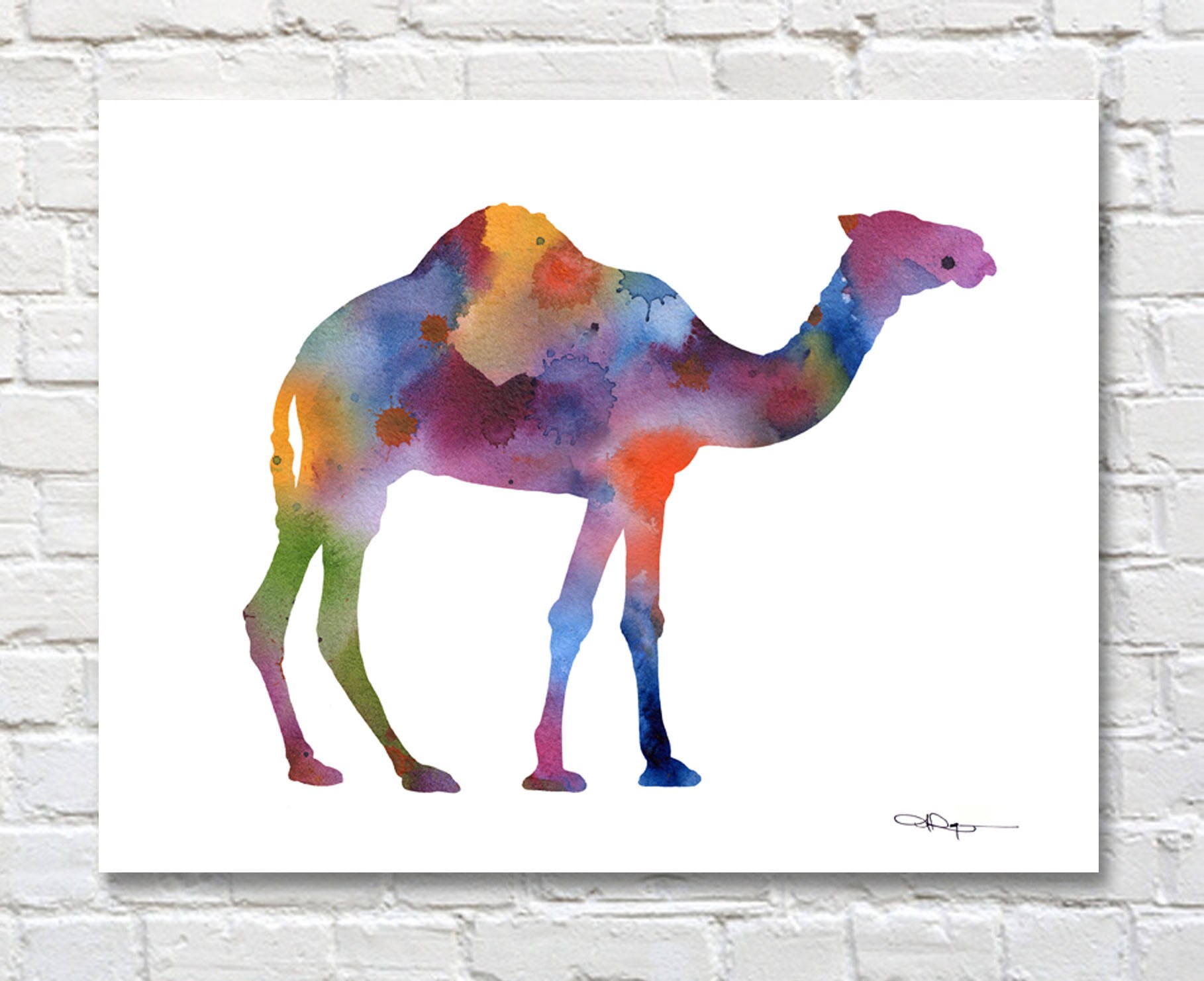 Camel Art Print Abstract Watercolor Painting Wall Decor | Etsy