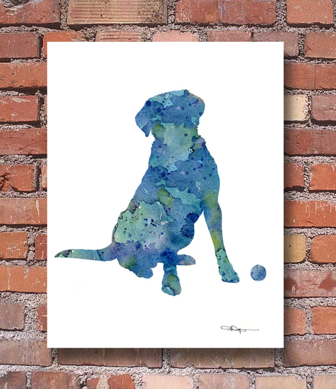 Blue Labrador Retriever - Art Print - Abstract Watercolor Painting ...