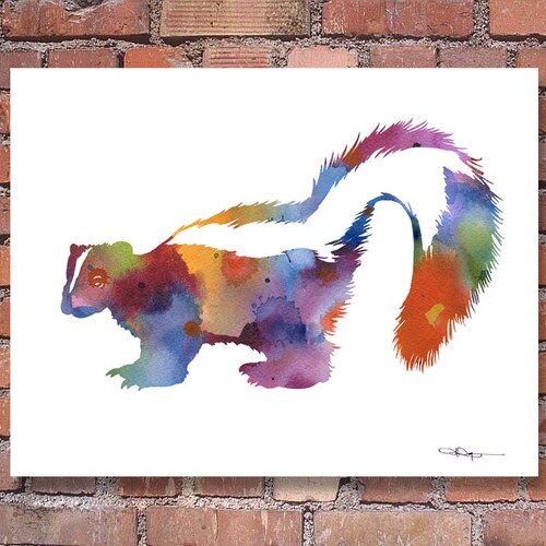 Skunk Art Print Skunk Watercolor Print Skunk Wall Art - Etsy