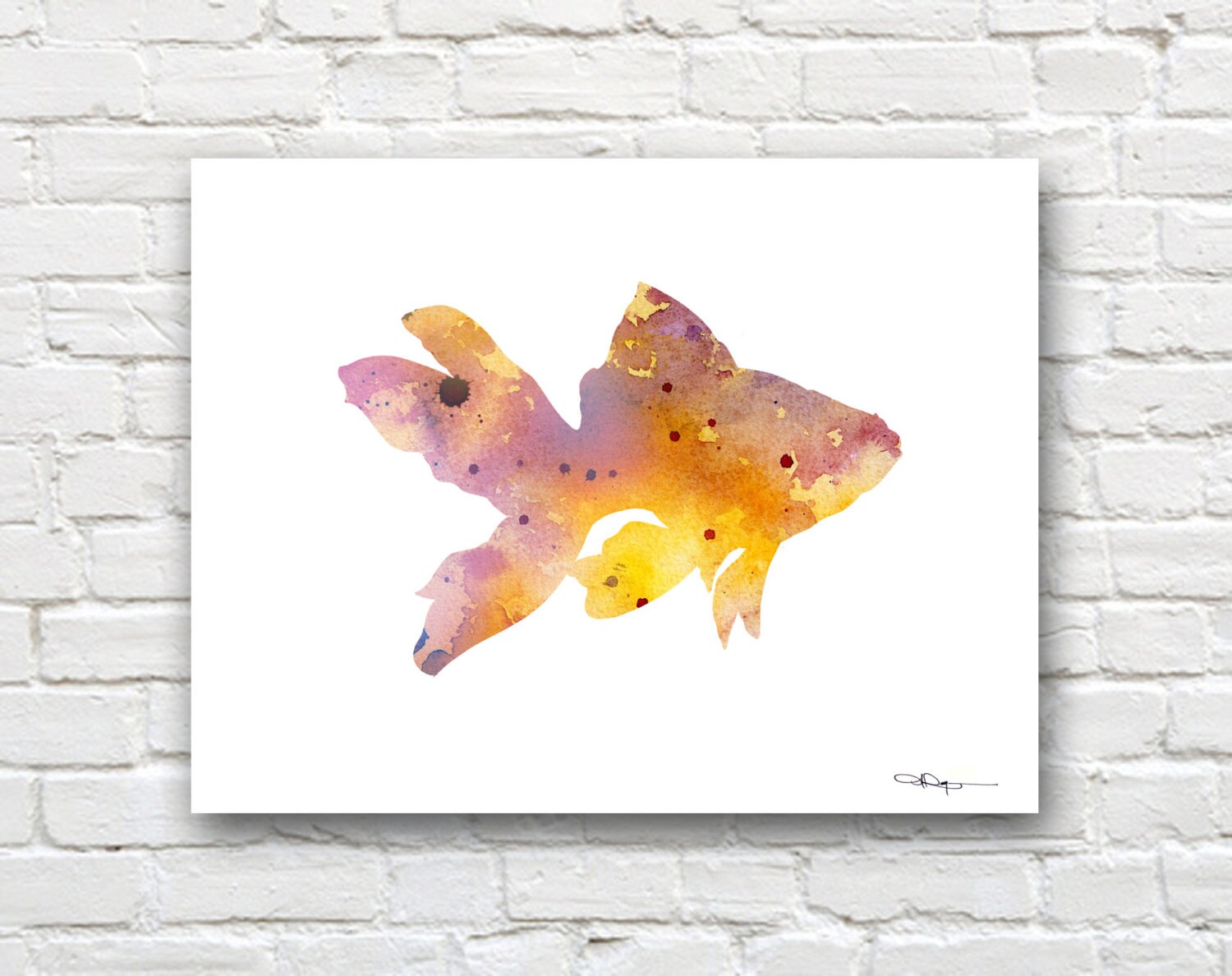 Goldfish Art Print Abstract Watercolor Painting Wall Decor - Etsy