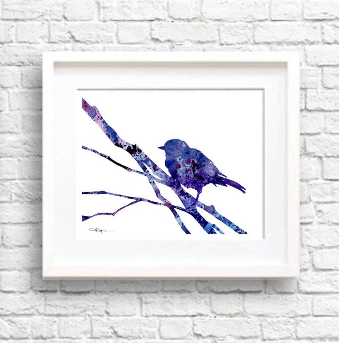 Bird Art Print Abstract Watercolor Painting Wall Decor | Etsy