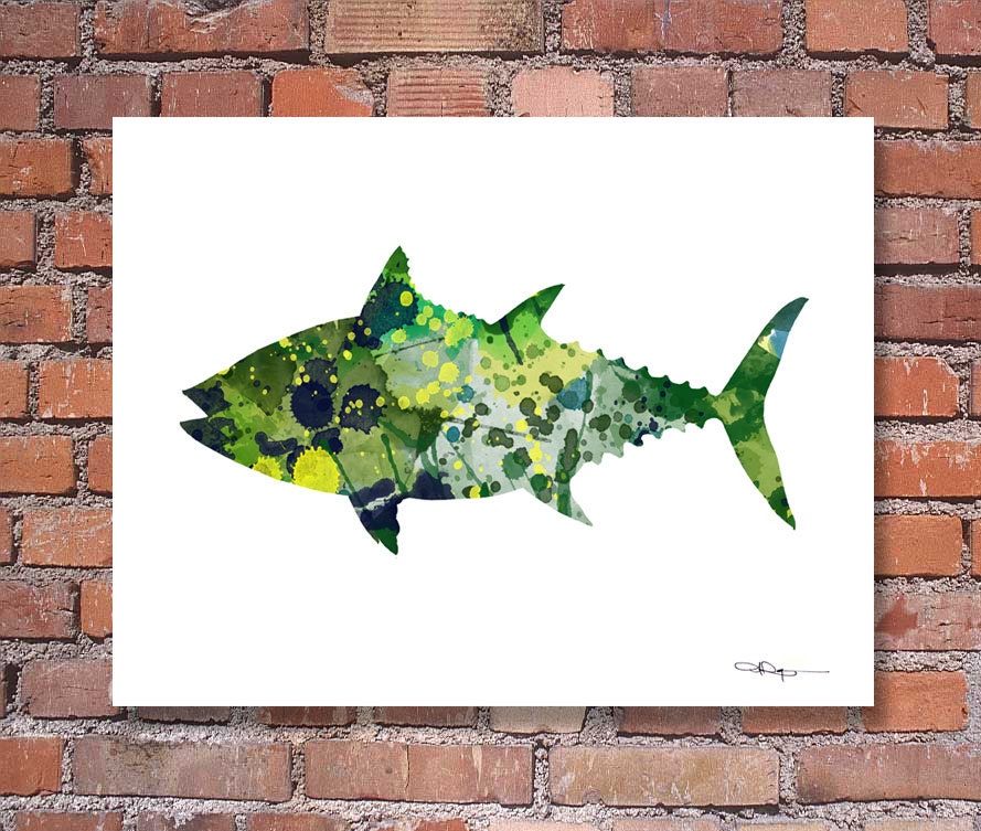 Tuna Art Print Abstract Watercolor Painting Wall Decor | Etsy