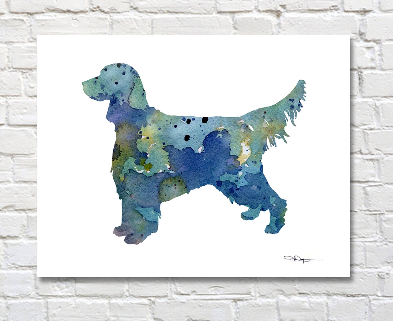 Gordon Setter Art Print Abstract Watercolor Painting Wall | Etsy