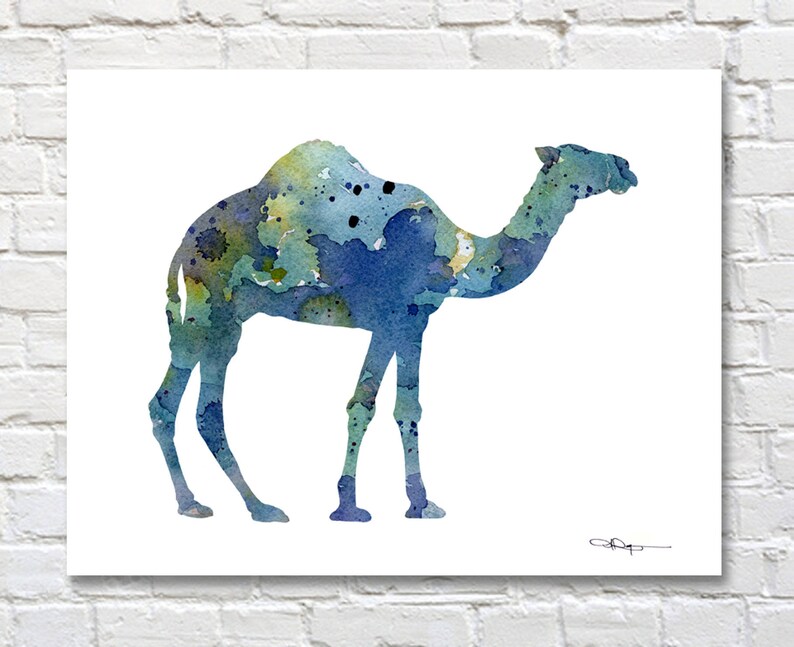 Camel Art Print Abstract Watercolor Painting Wall Decor - Etsy