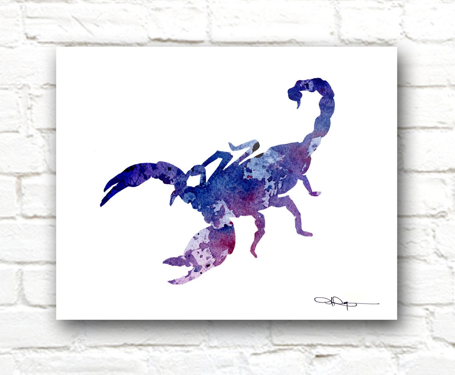 Blue Scorpion Art Print abstract Watercolor Painting Wall - Etsy