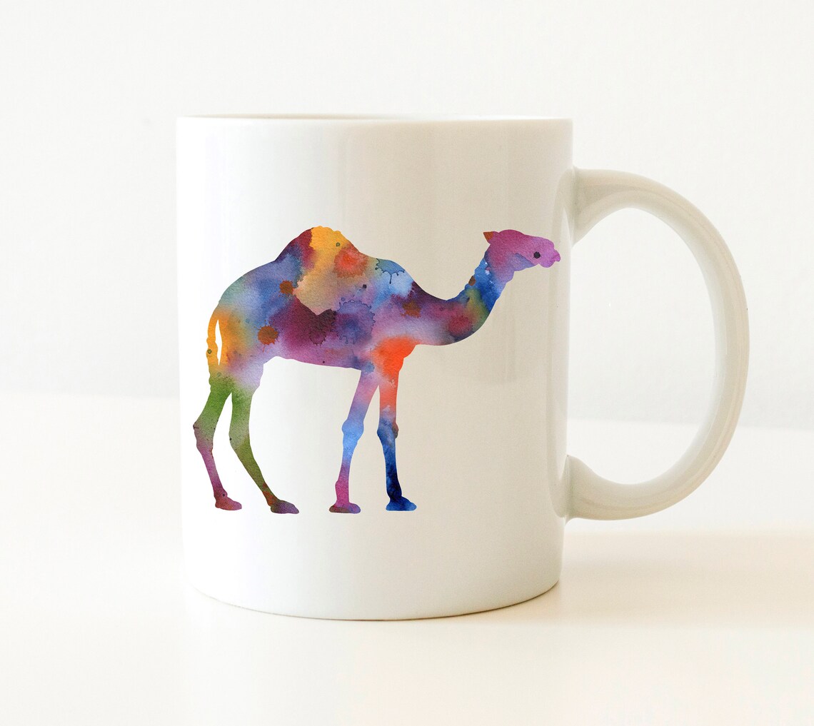 Camel Mug Camel T Colorful Camel Watercolor Art Mug Etsy