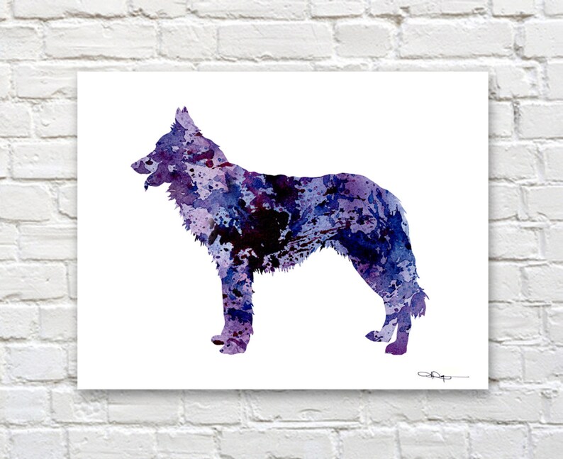 Dutch Shepherd Art Print Abstract Watercolor Painting Dog - Etsy
