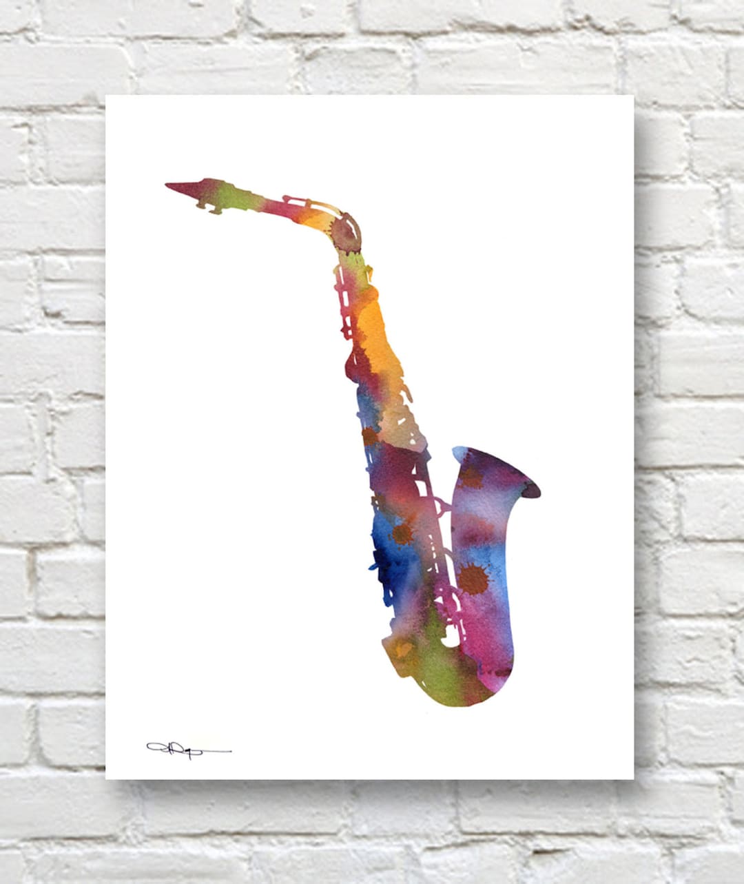 Sax Art Print - Abstract Watercolor Painting - Saxophone Art - Music ...