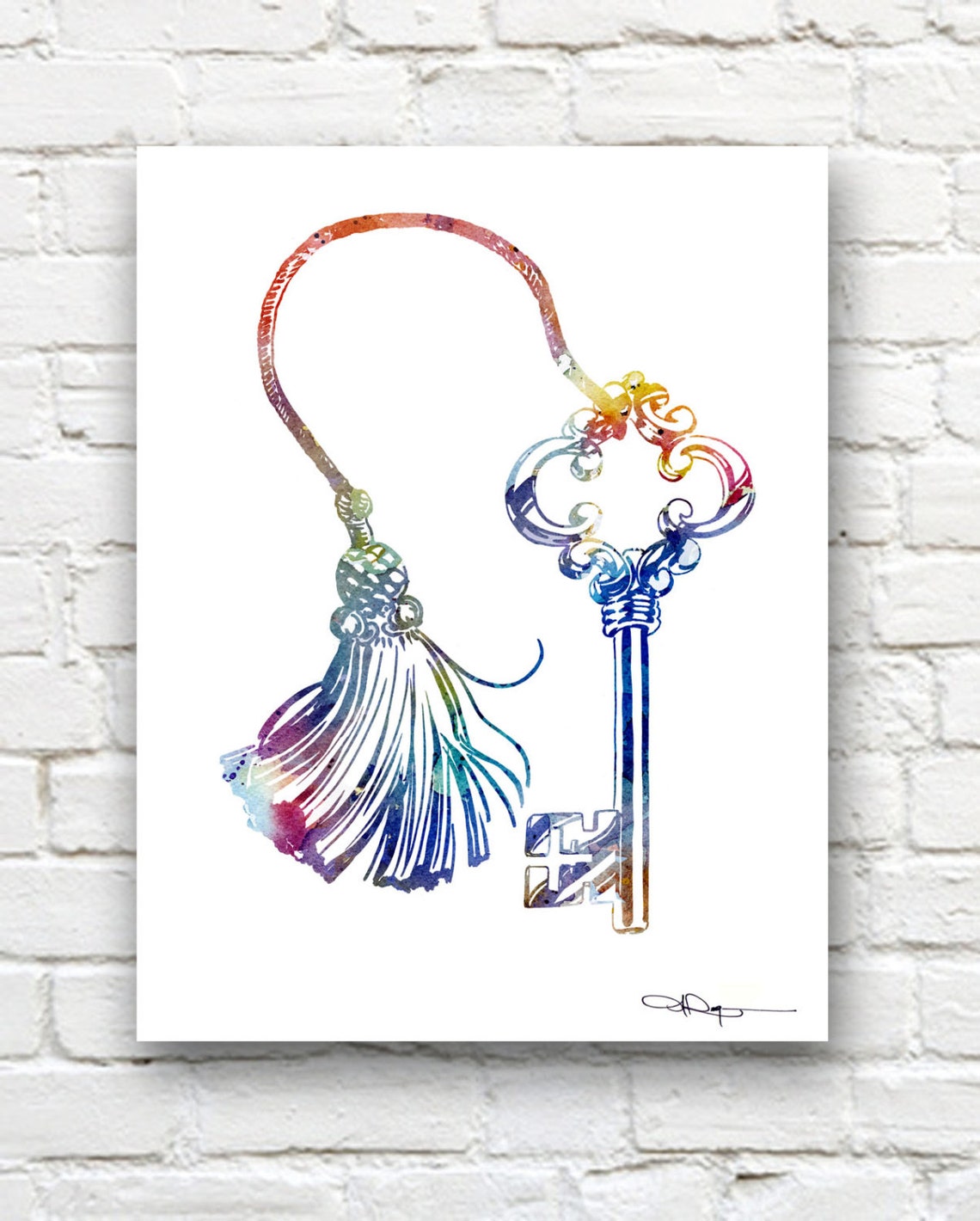 Key Art Print Abstract Watercolor Painting Wall Decor - Etsy