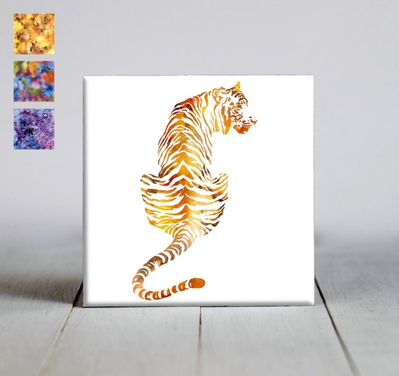 Tiger Ceramic Tile Tiger Decorative Tile Cat Lover Gift | Etsy